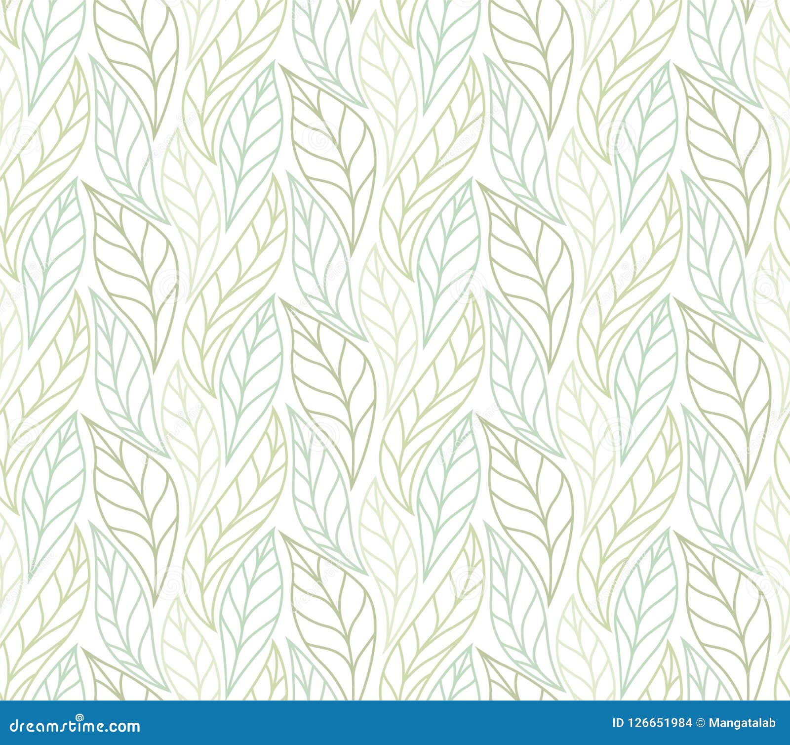 Geometric Leaves Vector Seamless Pattern Abstract Vector Texture Leaf