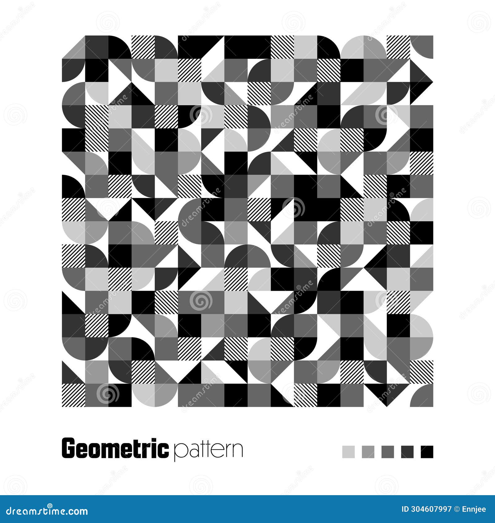 Geometric Trendy Pattern, Bauhaus Style. Modern Background with Simple Elements Stock Vector ...
