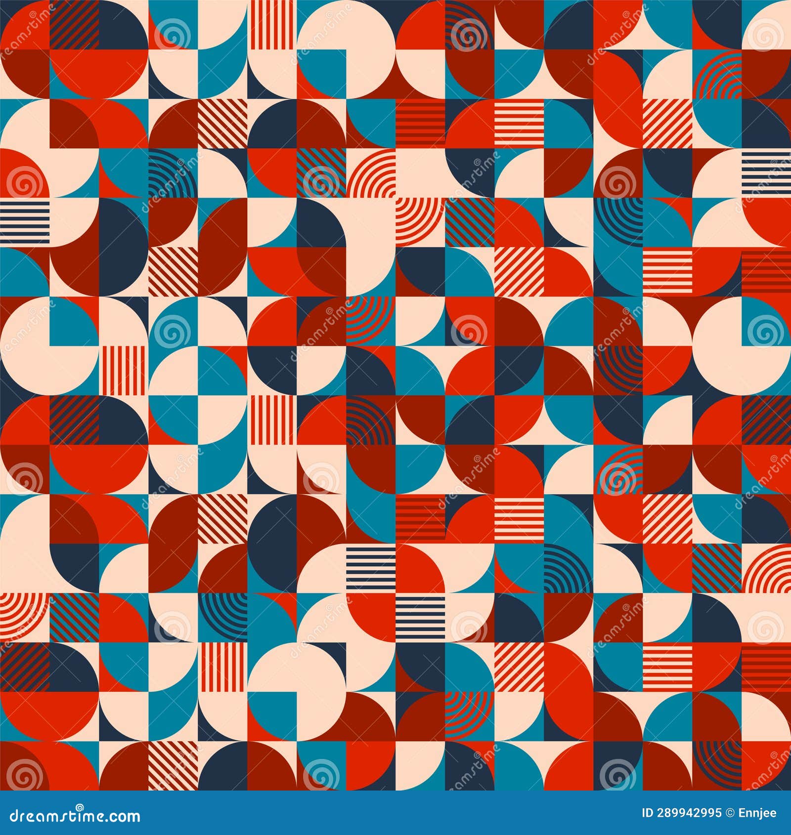 Geometric Trendy Pattern, Bauhaus Style. Modern Colorful Background with Simple Elements Stock ...