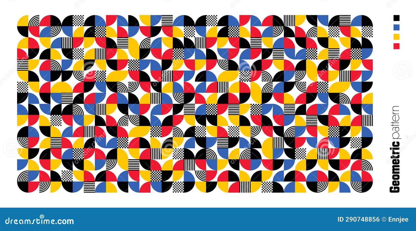 Geometric Trendy Pattern, Bauhaus Style. Modern Colorful Background ...