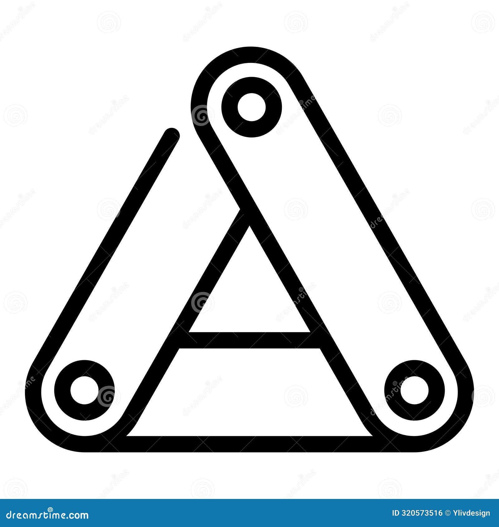 Geometric Triangle With Articulated Joints Icon Vector Illustration ...