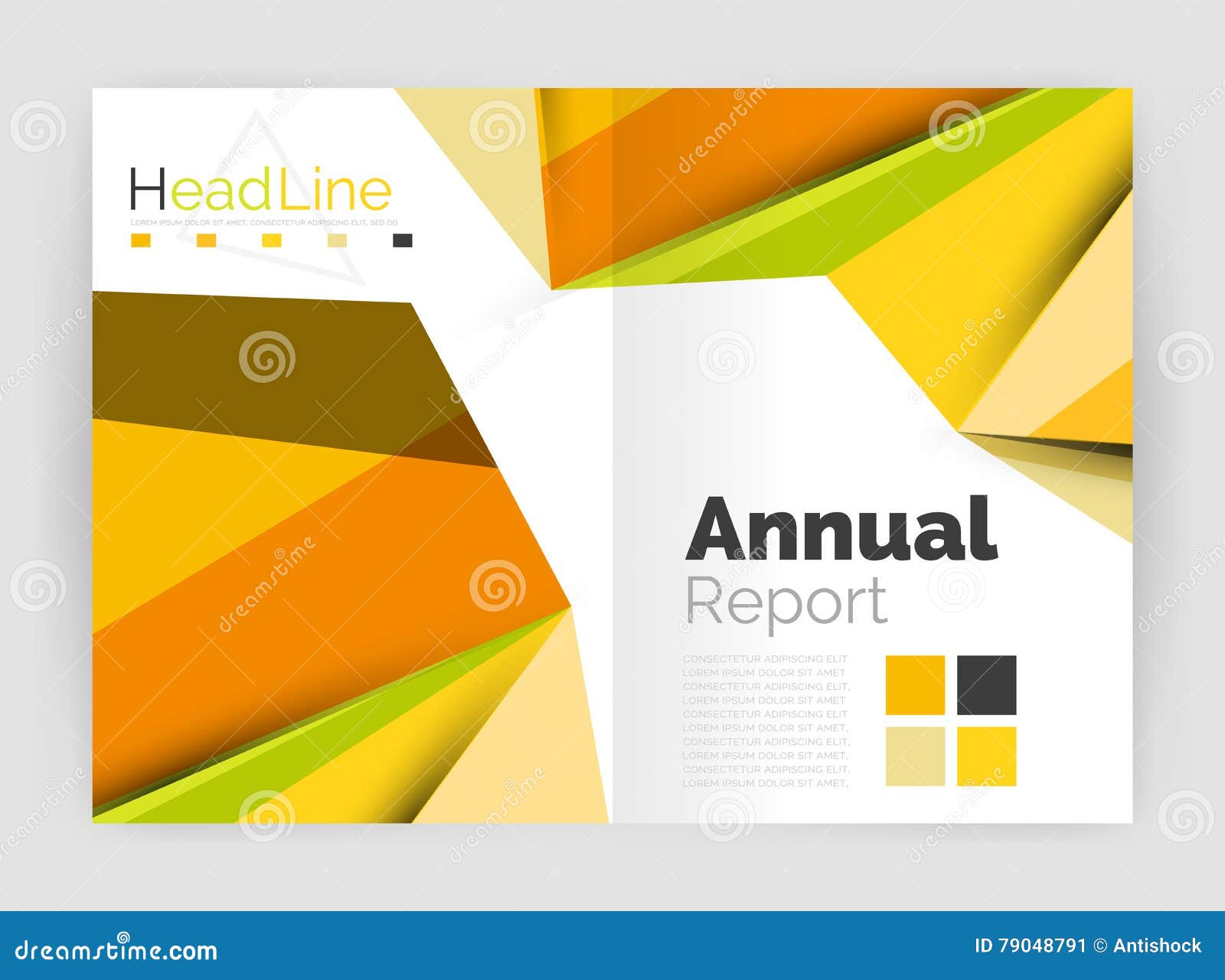 Geometric Triangle Business Brochure Template Stock Vector ...