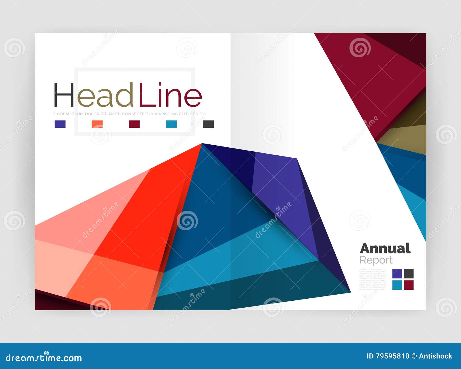 Geometric Triangle Business Brochure Template Stock Vector ...