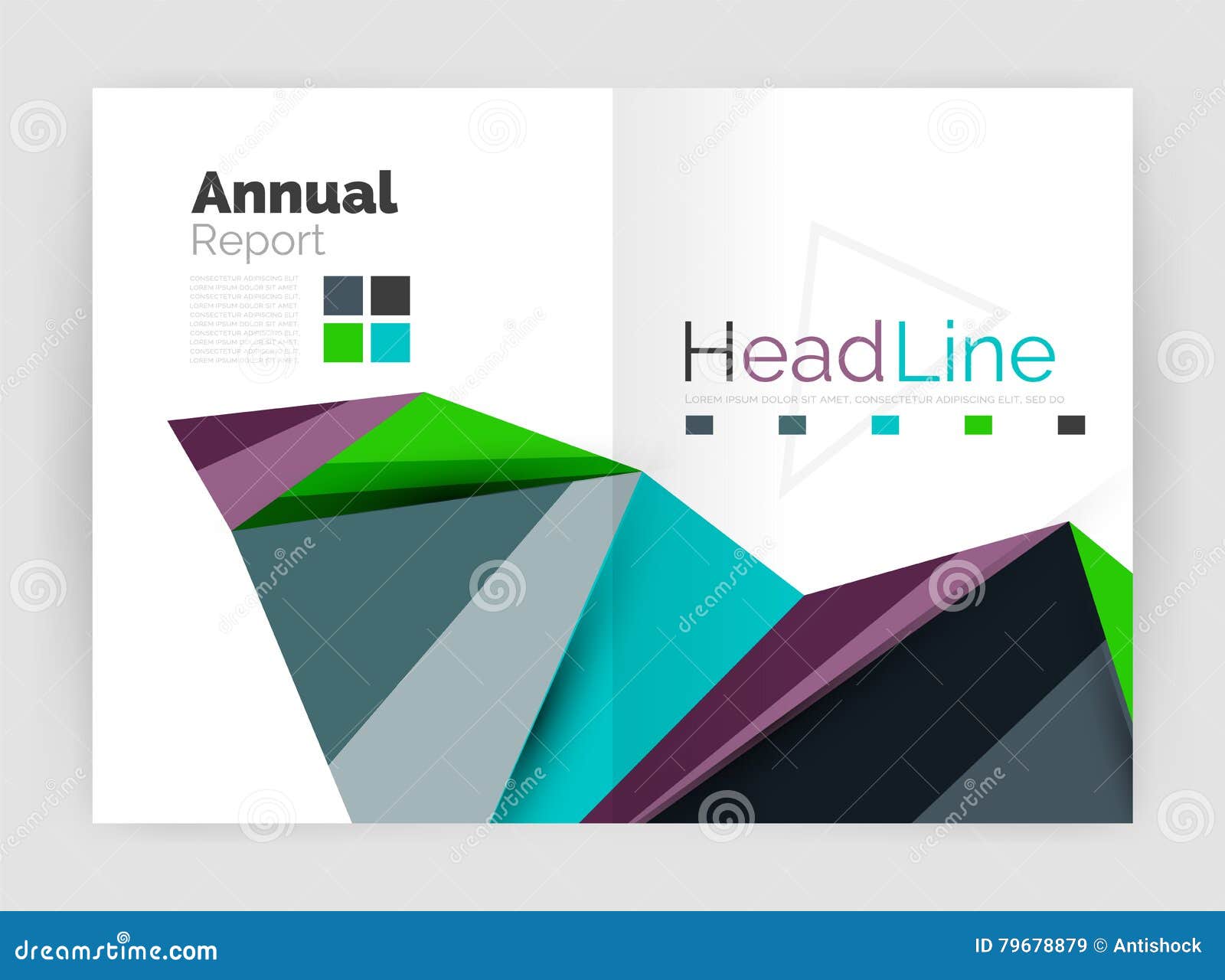 Geometric Triangle Business Brochure Template Stock Vector ...