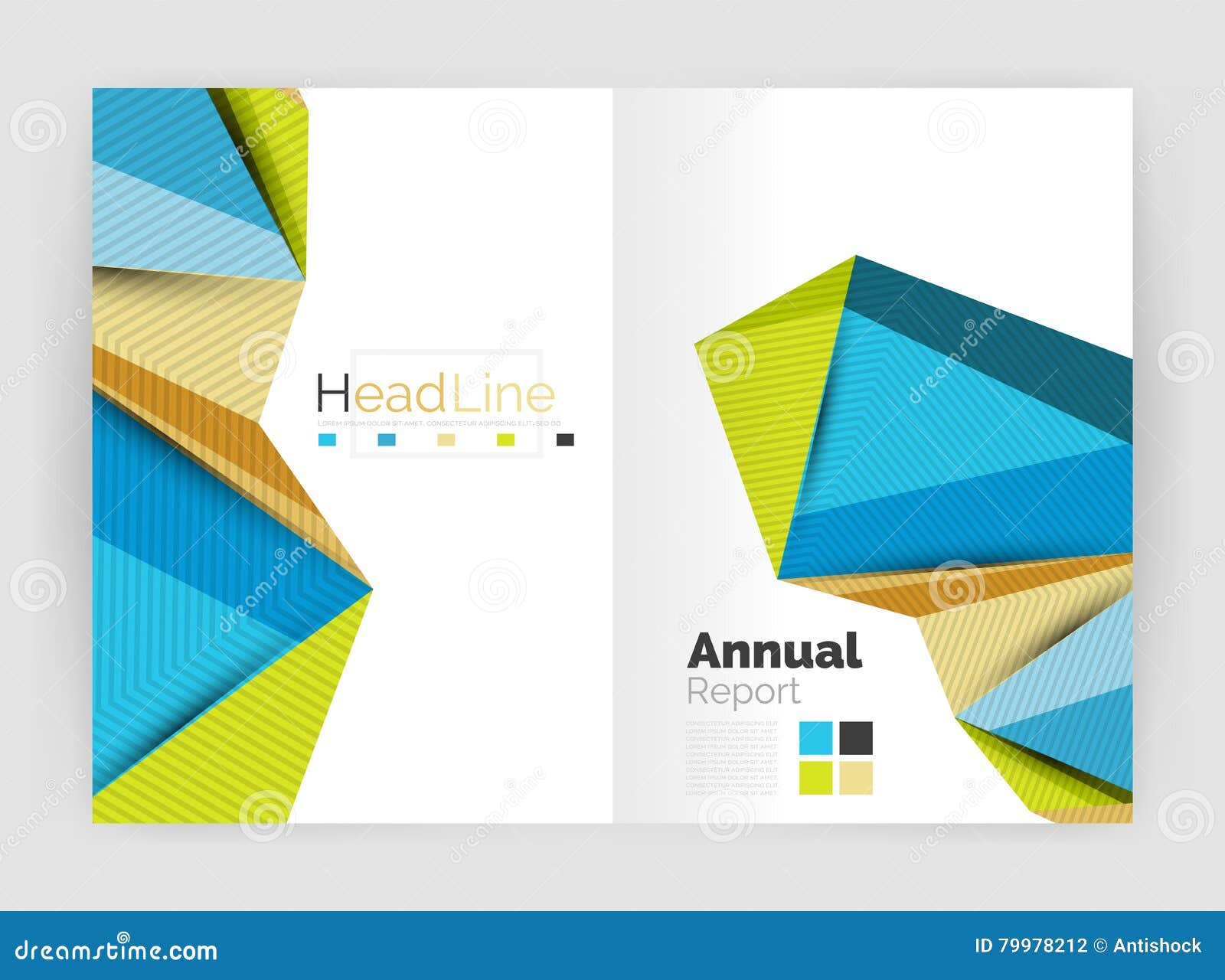 Geometric Triangle Business Brochure Template Stock Vector ...