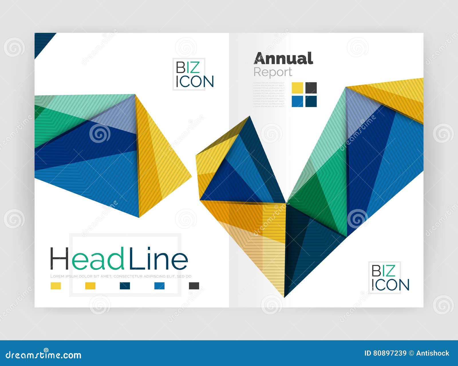 Geometric Triangle Business Brochure Template Stock Vector ...