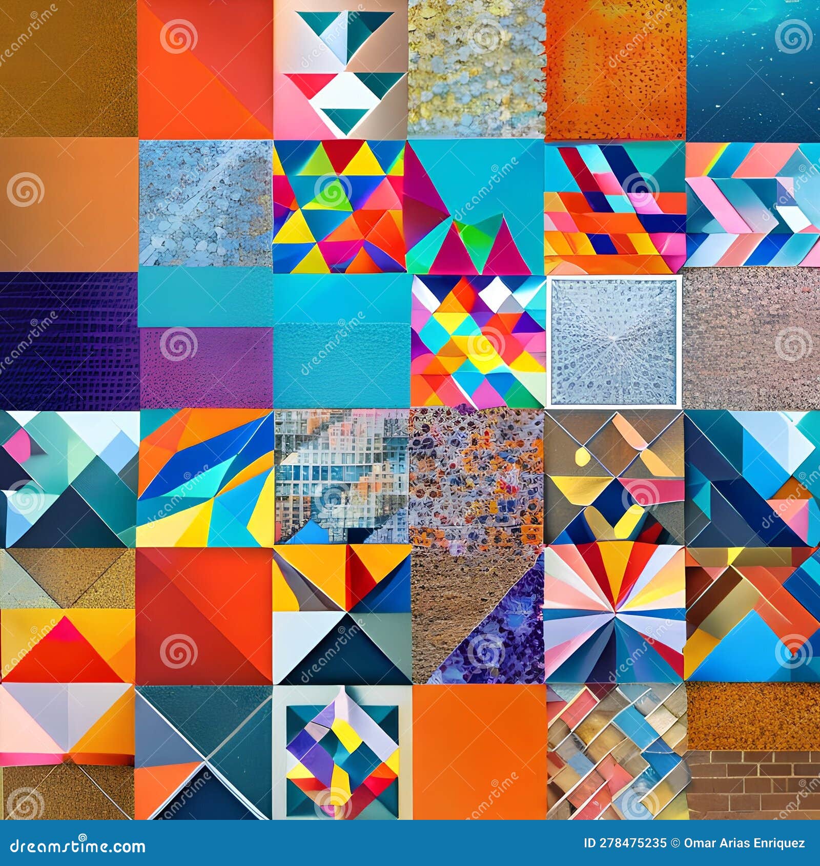476 Geometric Triangle Collage: a Modern and Geometric Background ...