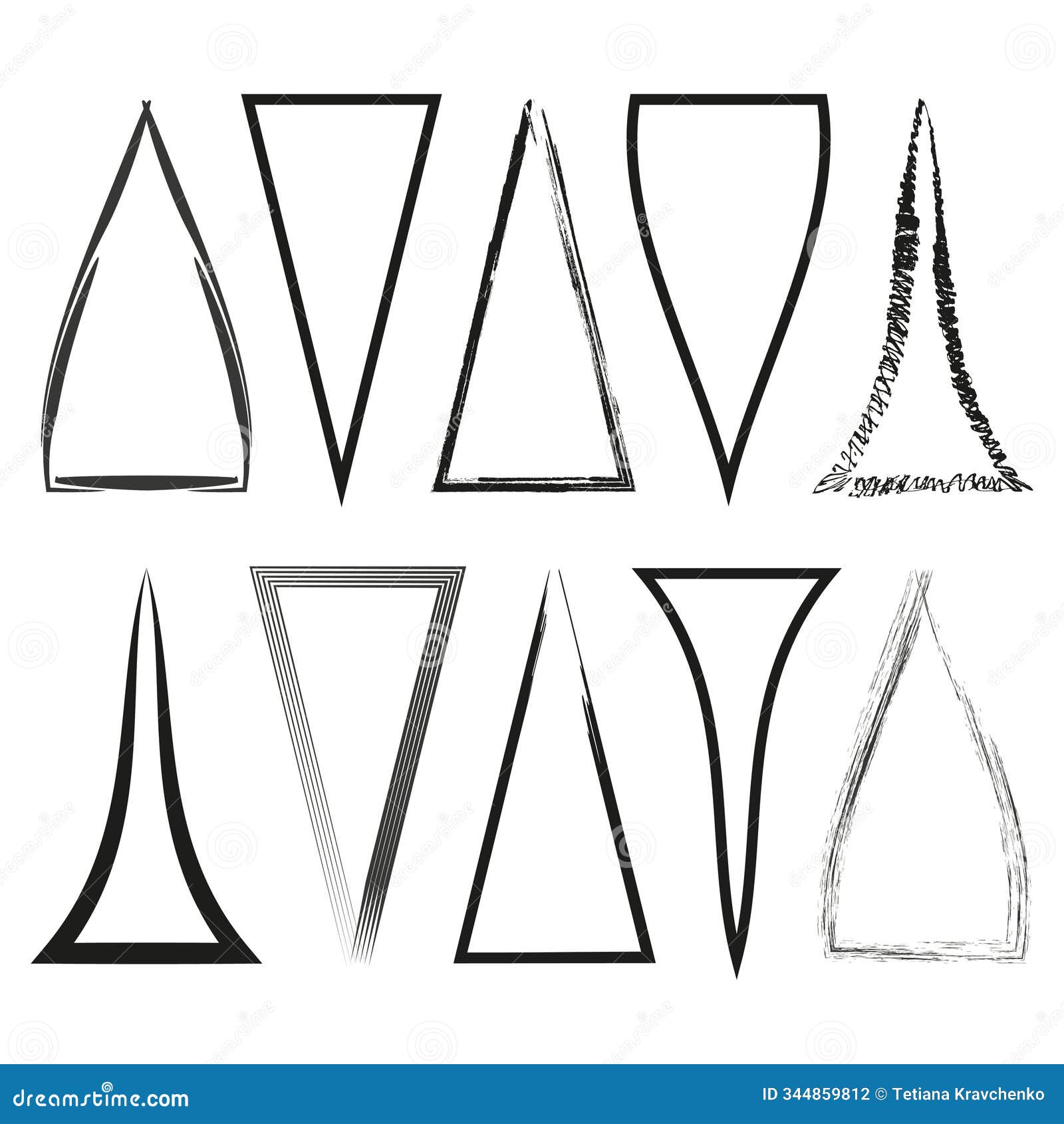 Geometric Triangle Forms. Abstract Black Shapes. Irregular Triangle ...
