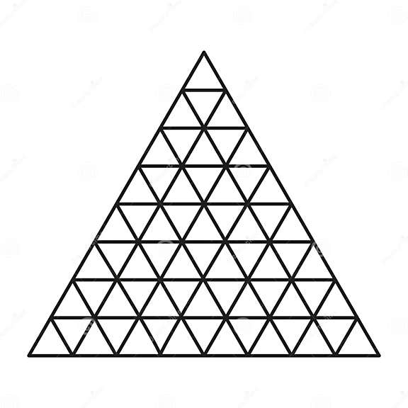 Geometric Triangle Grid. Symmetrical Triangle Pattern. Black Triangular ...