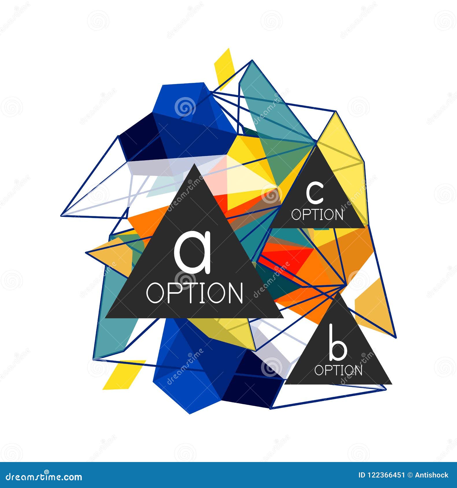 Geometric Triangle Infographics Stock Vector - Illustration of abstract ...