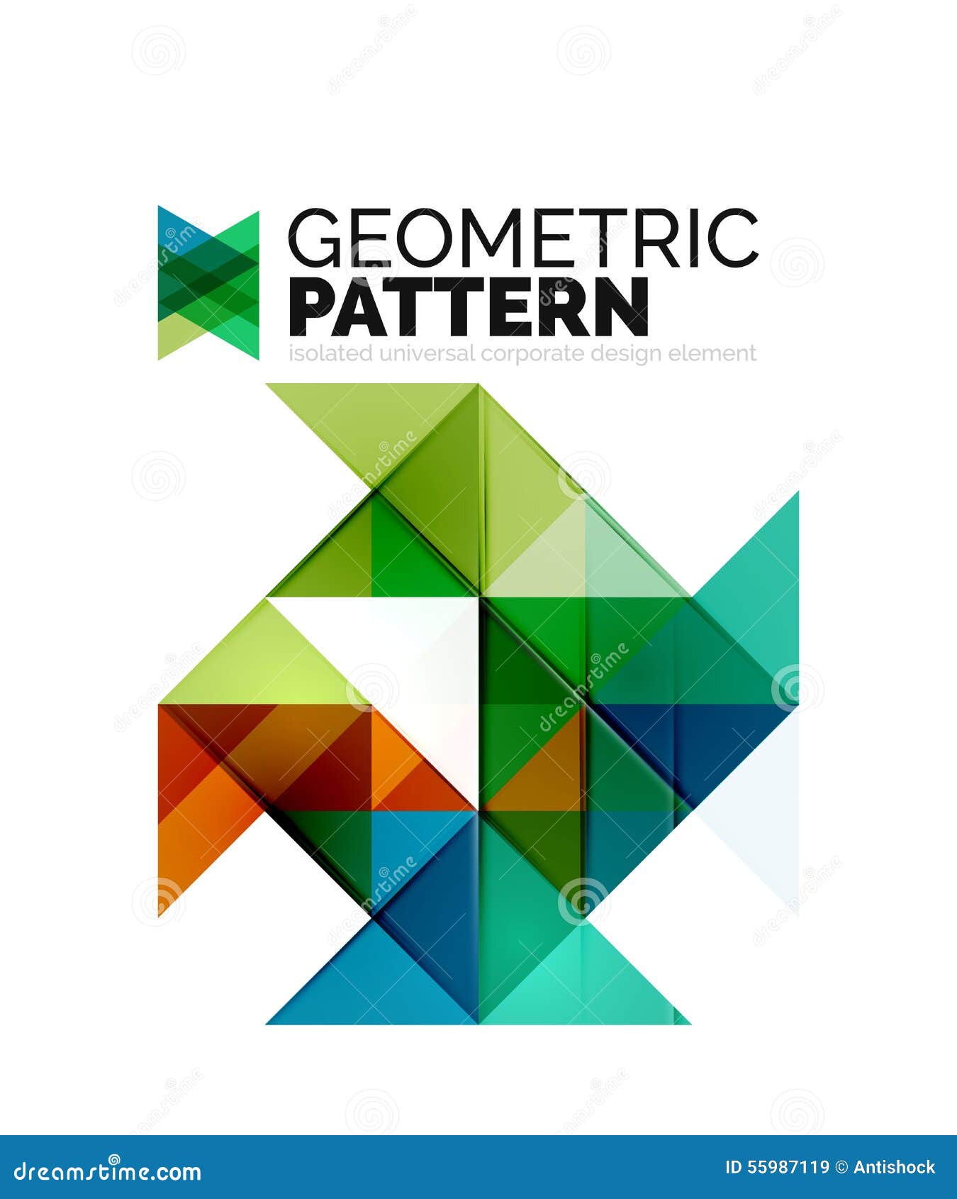 Geometric Triangle Mosaic Pattern Element Isolated Stock Vector ...
