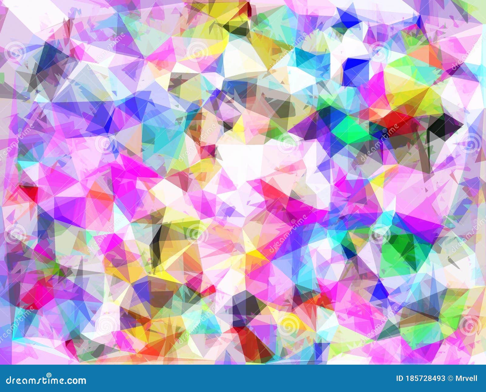 Geometric Triangle Pattern Abstract Background in Pink Blue Yellow ...