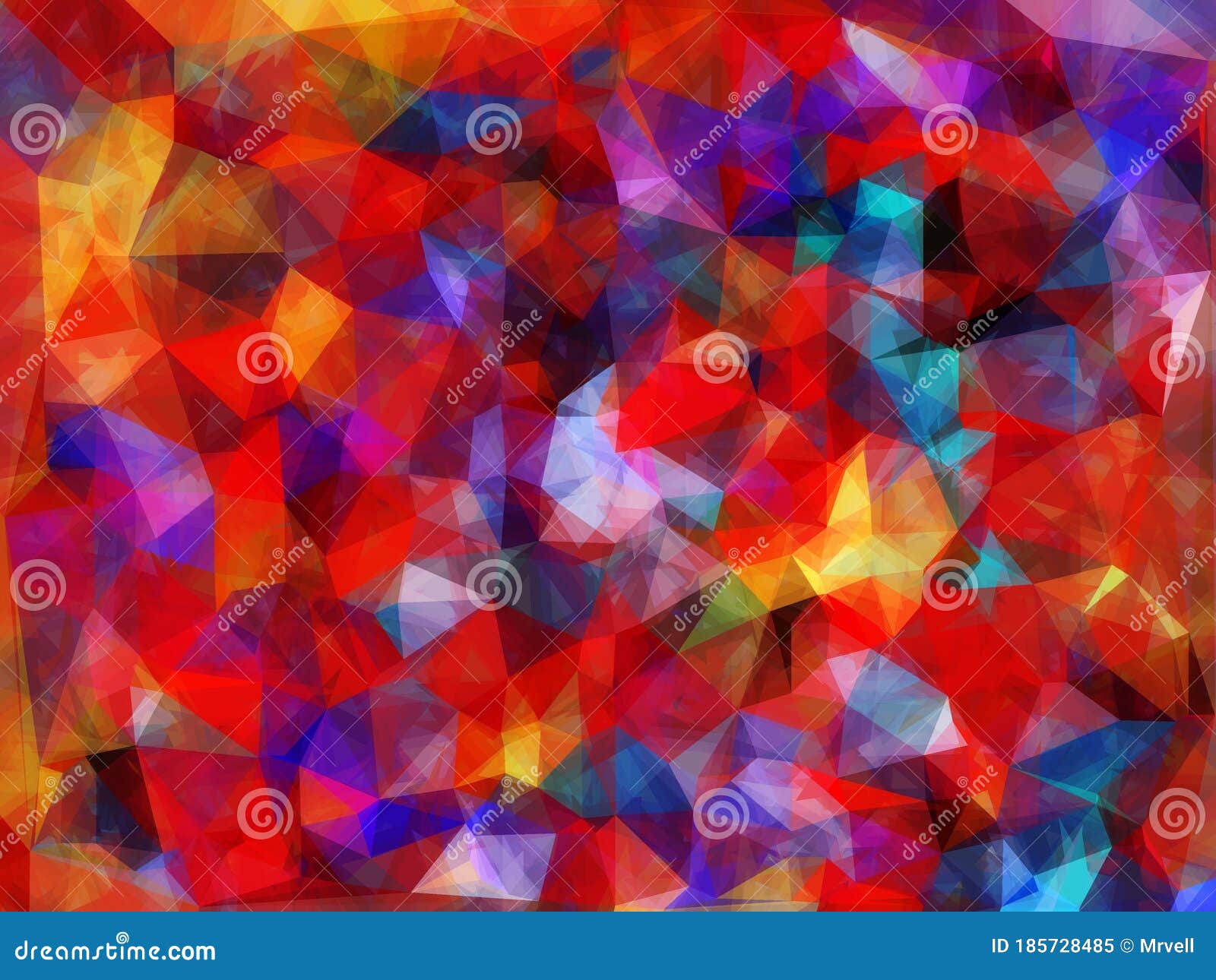 Geometric Triangle Pattern Abstract Background in Red Blue Yellow Stock ...