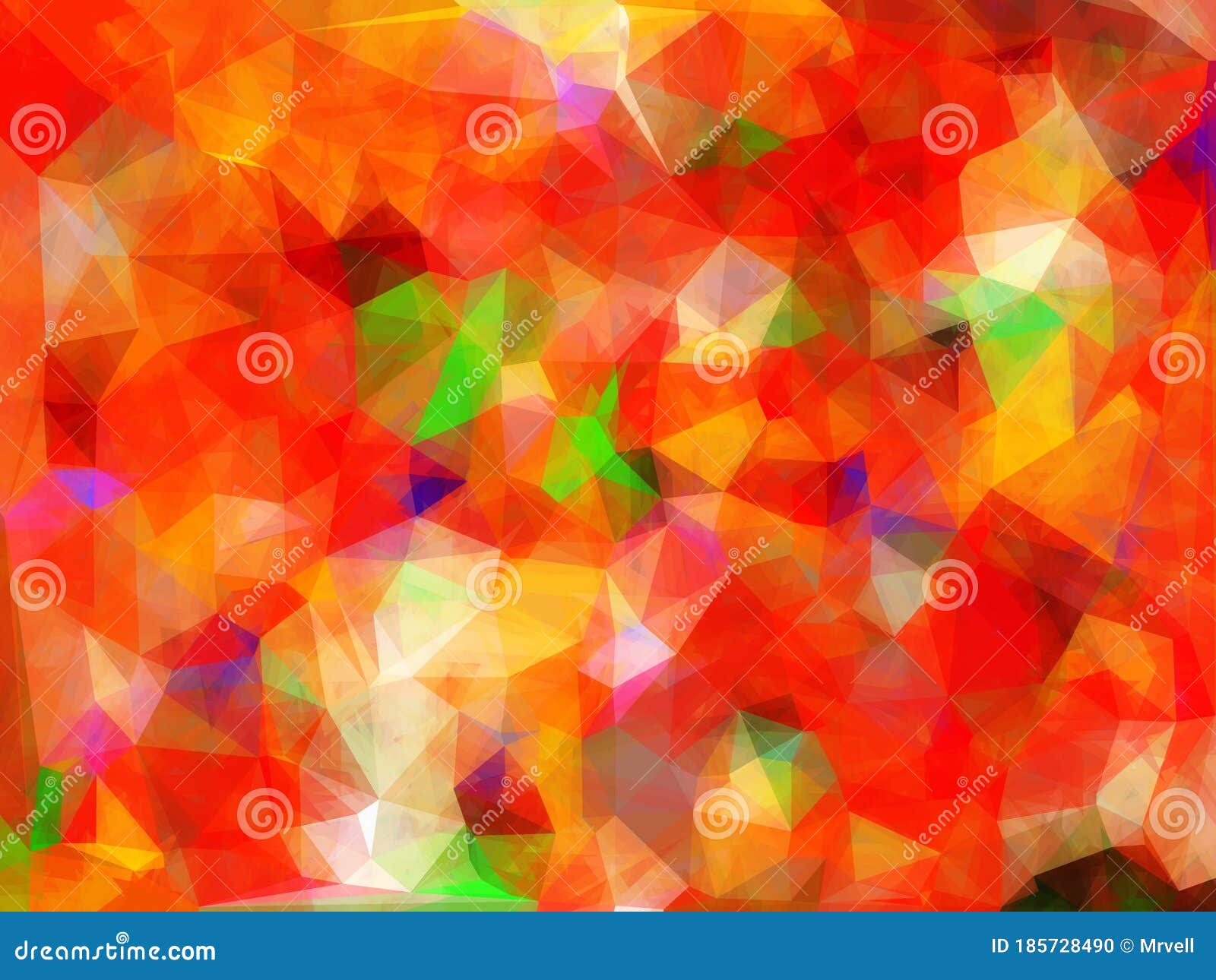 Geometric Triangle Pattern Abstract Background in Red Orange Green Stock Illustration ...