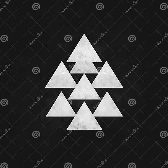 Geometric Triangle Pattern on Black Background - Modern and Minimalist ...