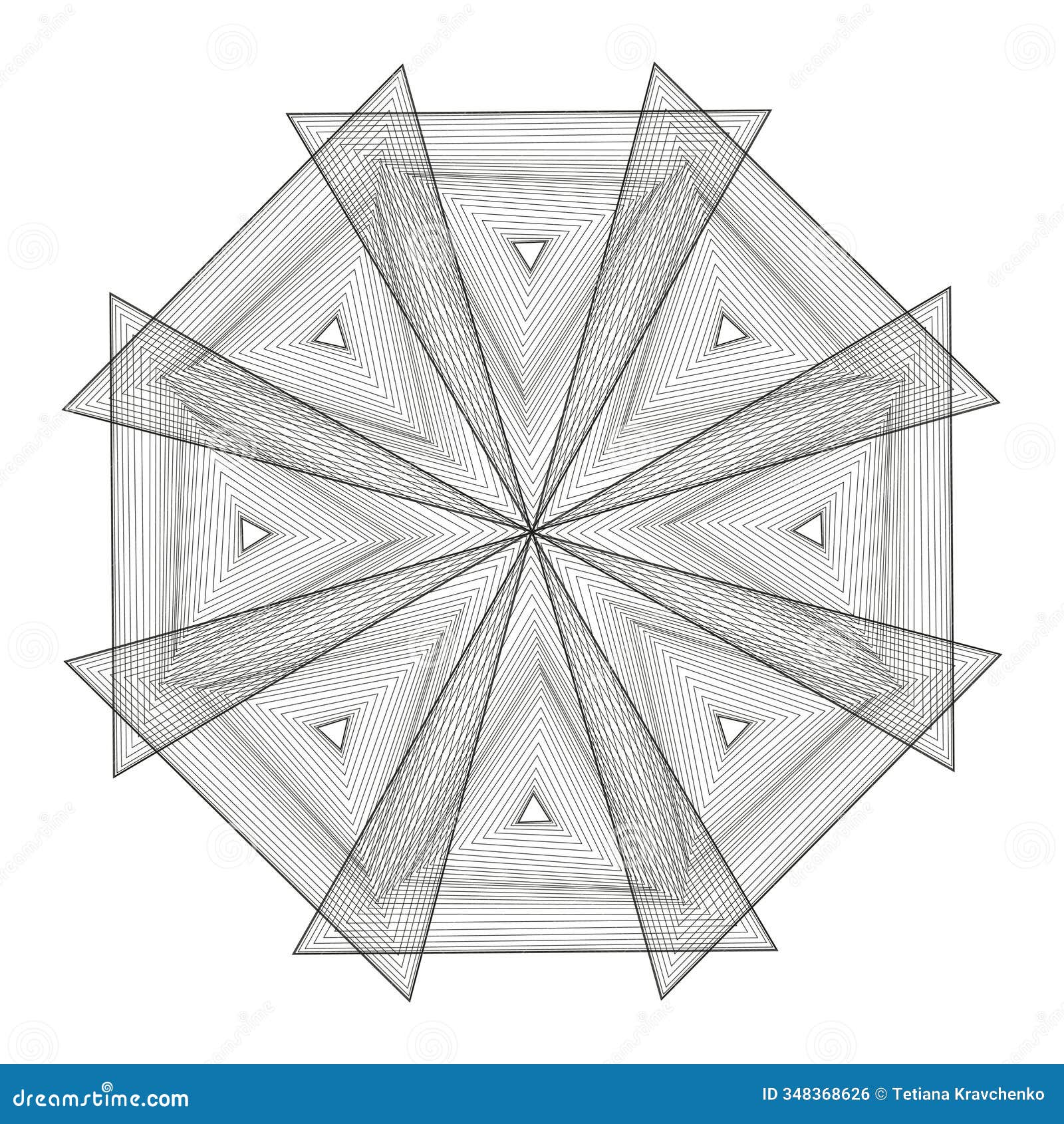 Geometric Triangle Pattern. Complex Vector Shape. Symmetrical Line ...