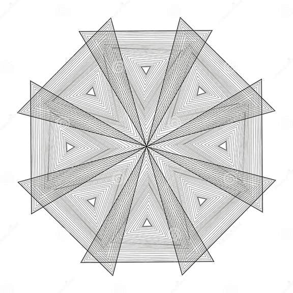 Geometric Triangle Pattern. Complex Vector Shape. Symmetrical Line ...