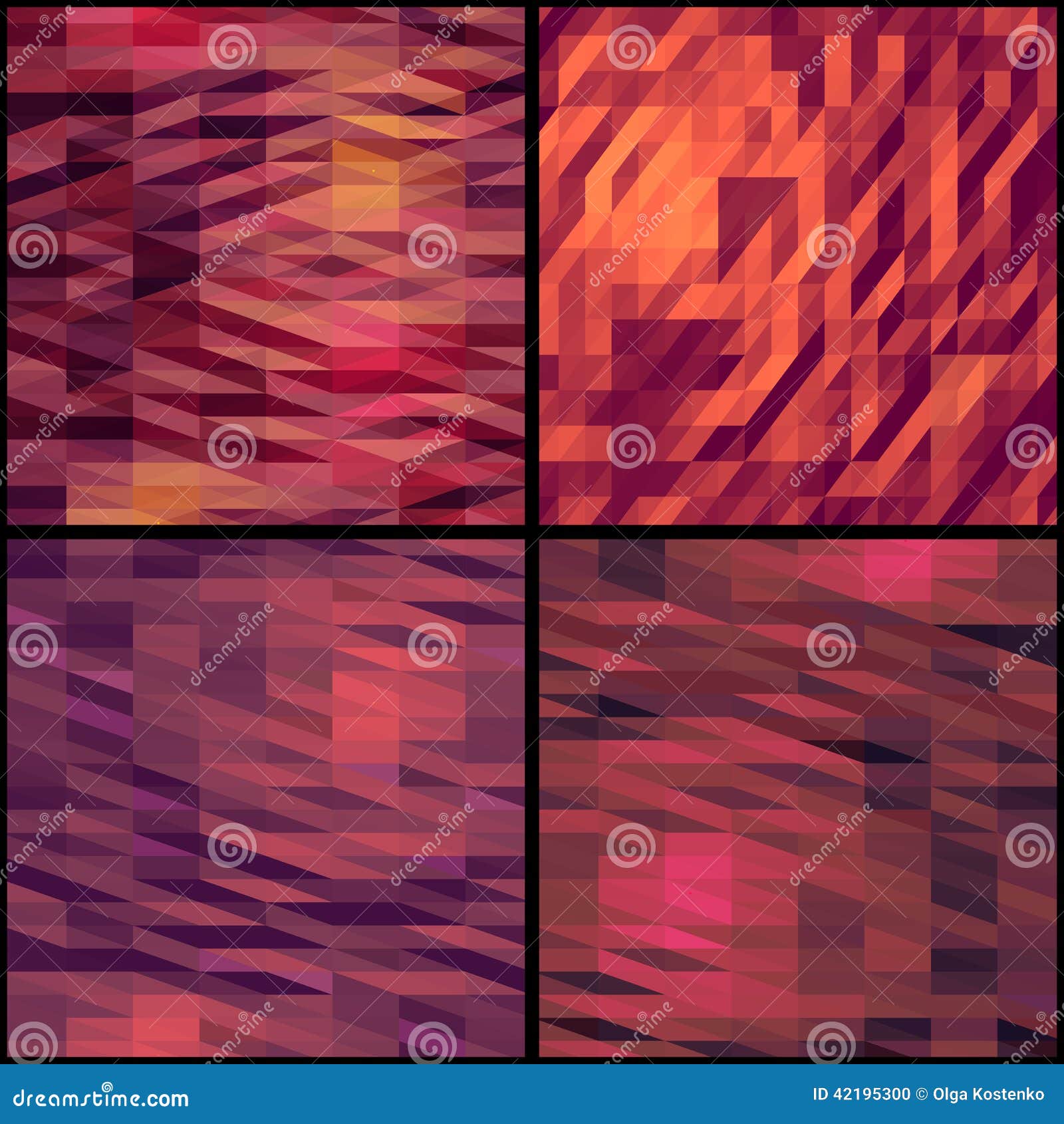 Geometric Triangle Patterns Set Stock Vector - Illustration of ...