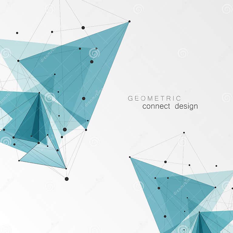 Geometric Triangle Vector Background. Triangles Connect Pattern for ...