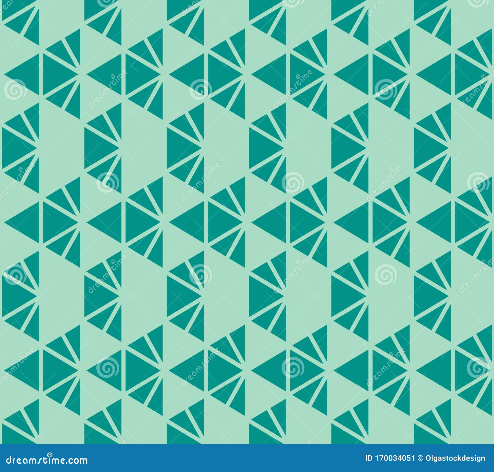 Vector Geometric Seamless Pattern with Triangles in Green and Turquoise ...