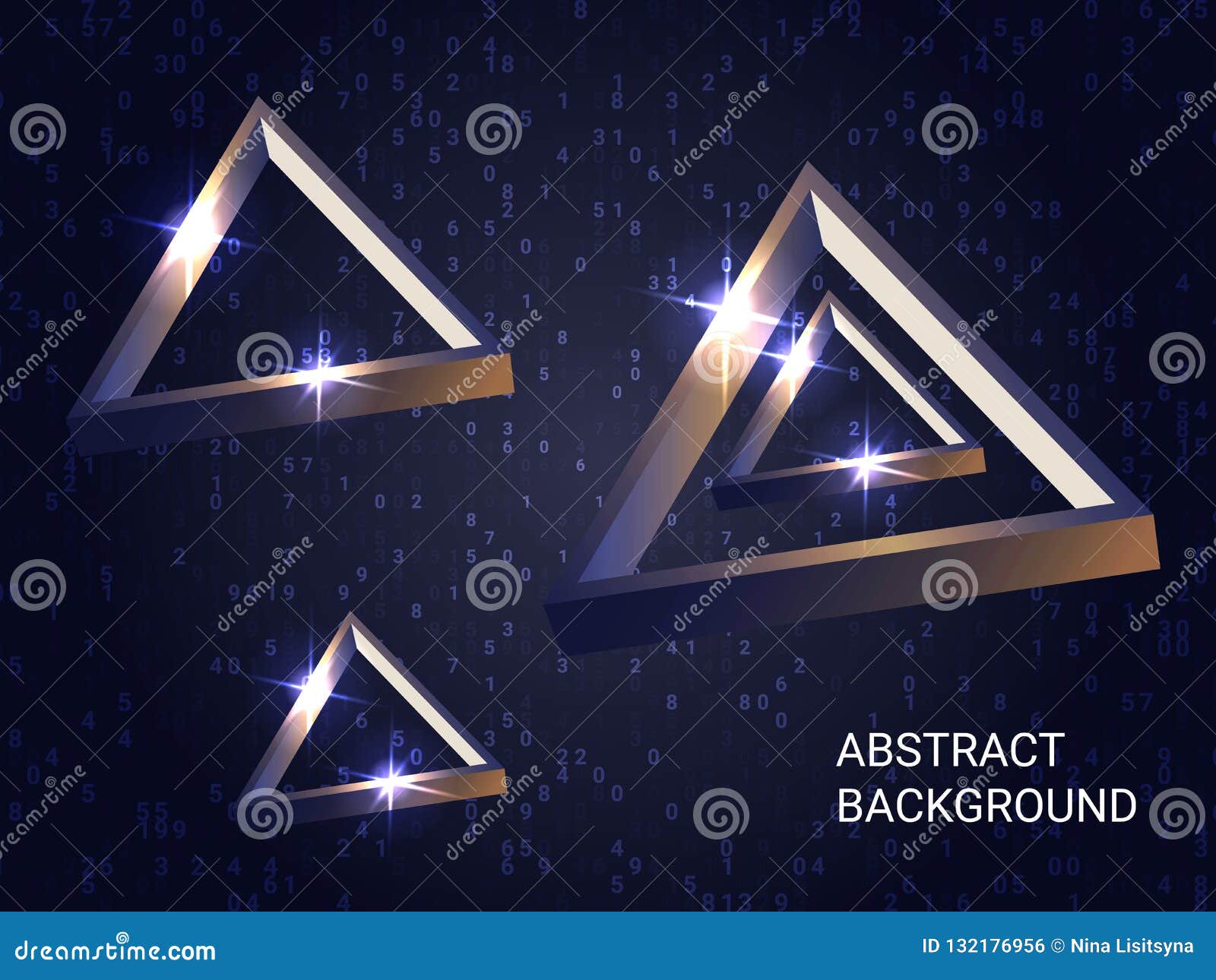 Geometric Triangles Sparkle on the Background. Stock Vector ...