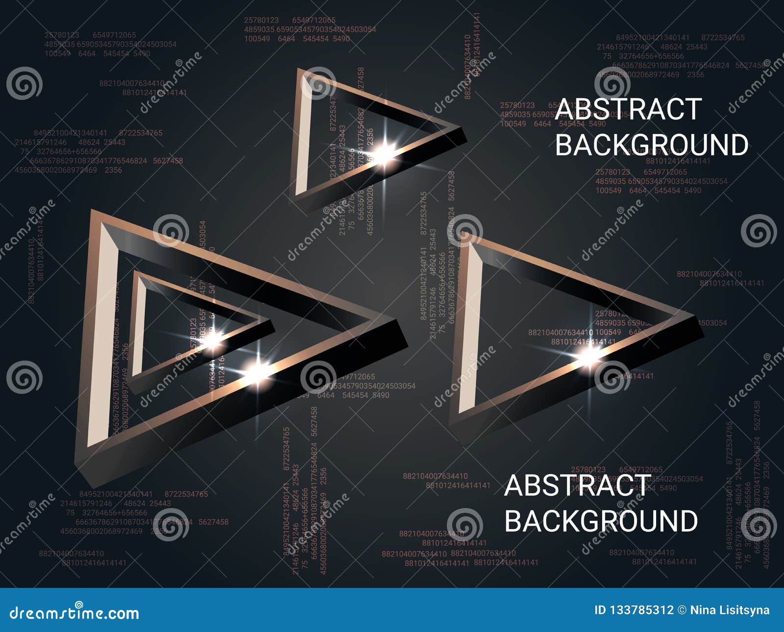 Geometric Triangles Sparkle on the Background. Stock Vector ...