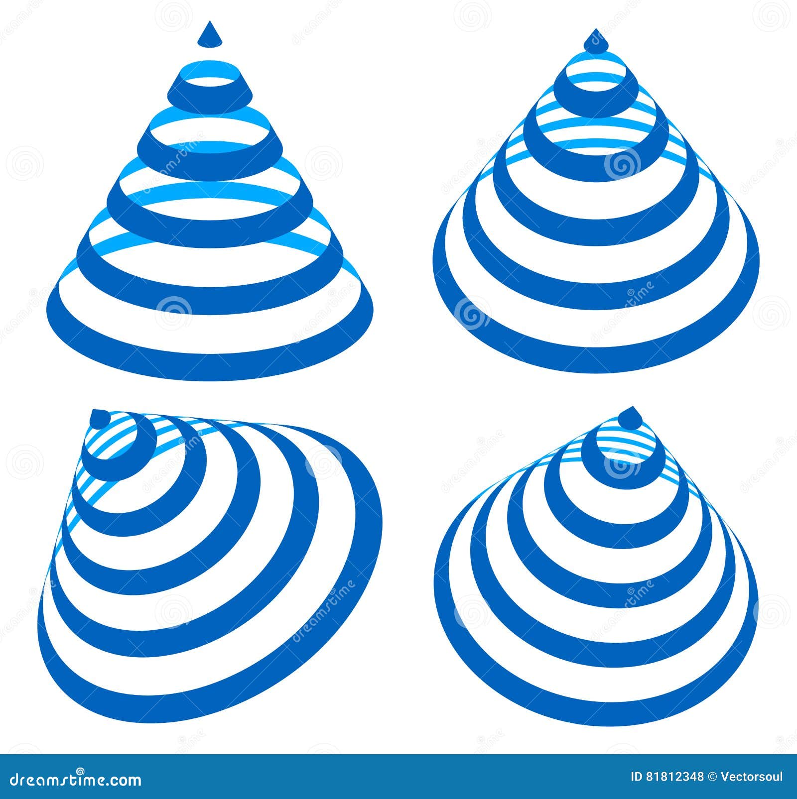 Geometric Triangles with Stripes, Lines in 4 Angle. Cone with St Stock ...