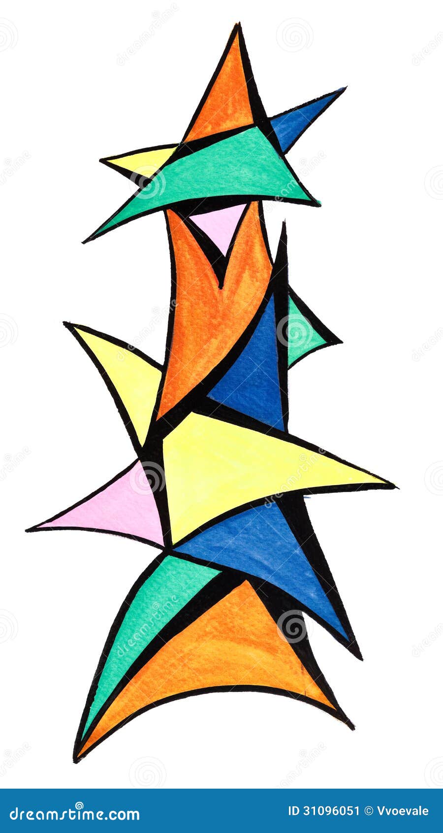 Geometric Triangular Objects Drawn Stock Illustration - Illustration of ...