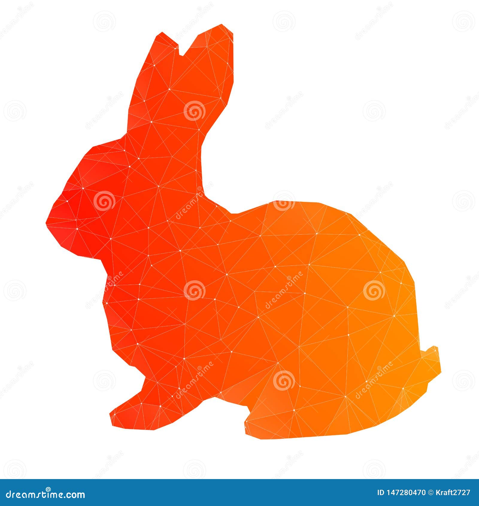 Geometric Triangular Rabbit Stock Vector - Illustration of bunny ...
