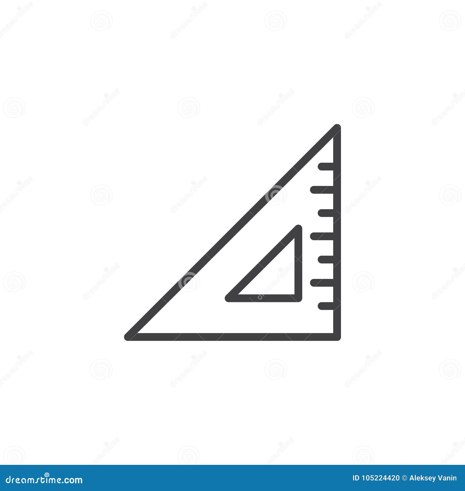 Geometric Triangular Ruler Line Icon Stock Vector - Illustration of ...