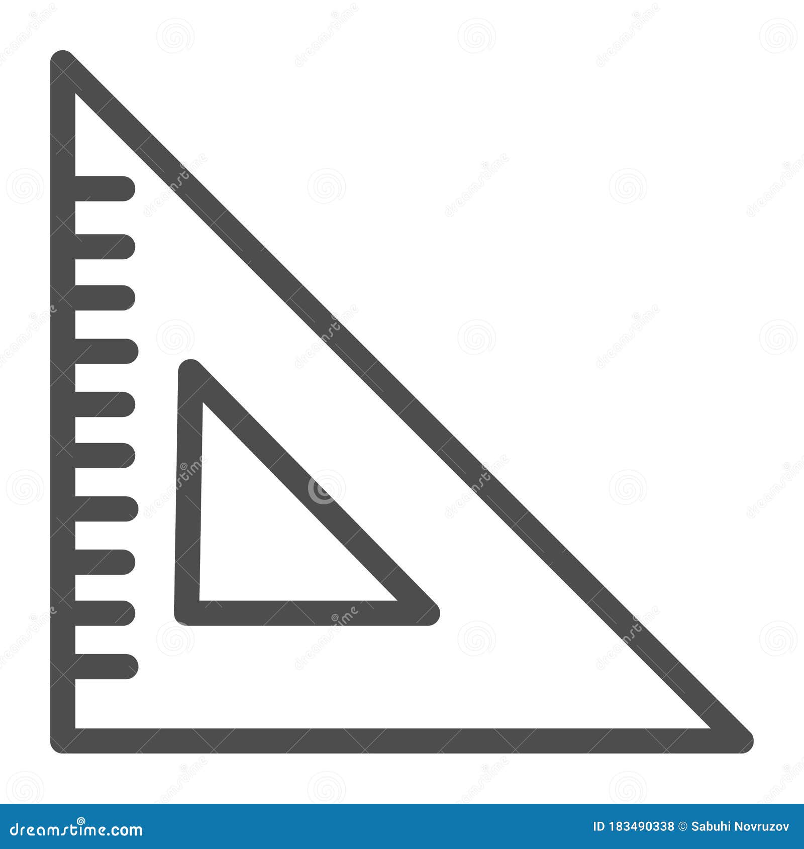 Geometric Triangular Ruler Line Icon, Stationery Concept, Corner ...