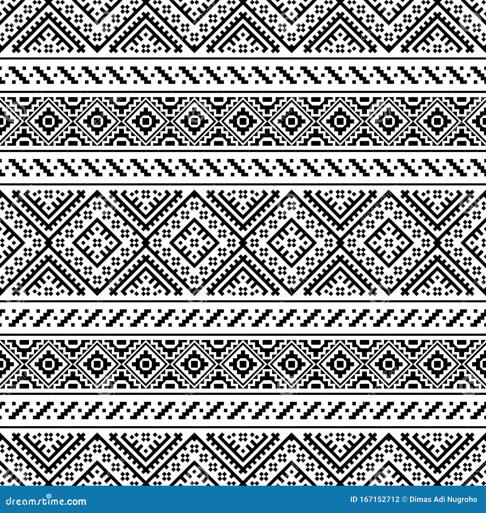Geometric Tribal Ethnic Pattern Design. Illustration of Seamless Ethnic ...