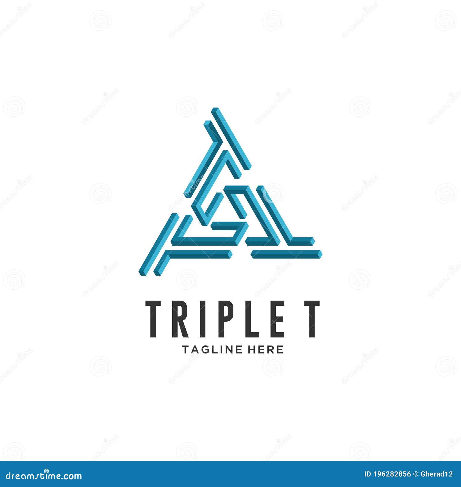 Geometric Triple T Triangle Logo Stock Vector - Illustration of element ...