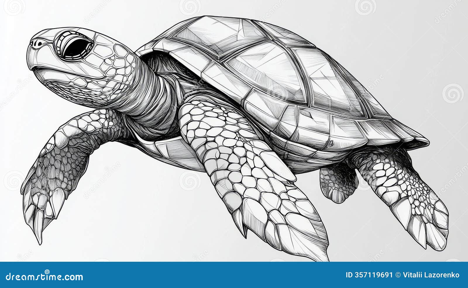 Geometric Turtle Shell Art Design with Intricate Line Patterns for ...
