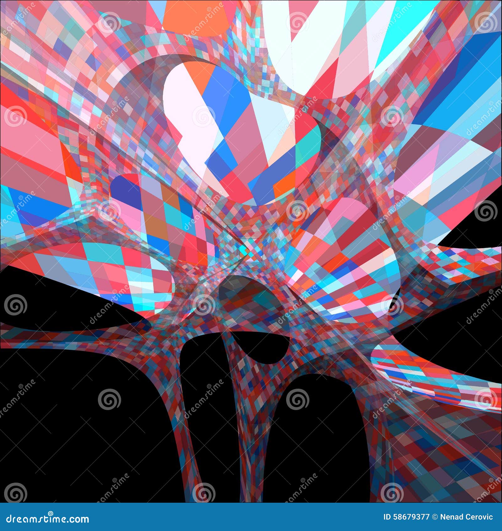 Geometric Twisted Organic Colorful Shape Vector Stock Vector ...