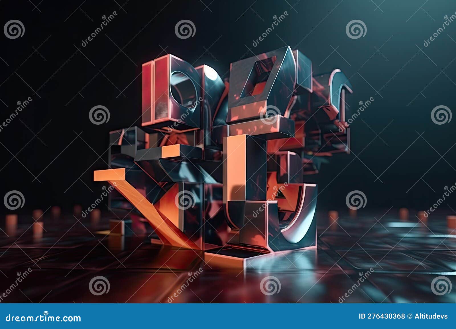 Geometric Typeface and Abstract Letterforms in Motion, with Blurred ...