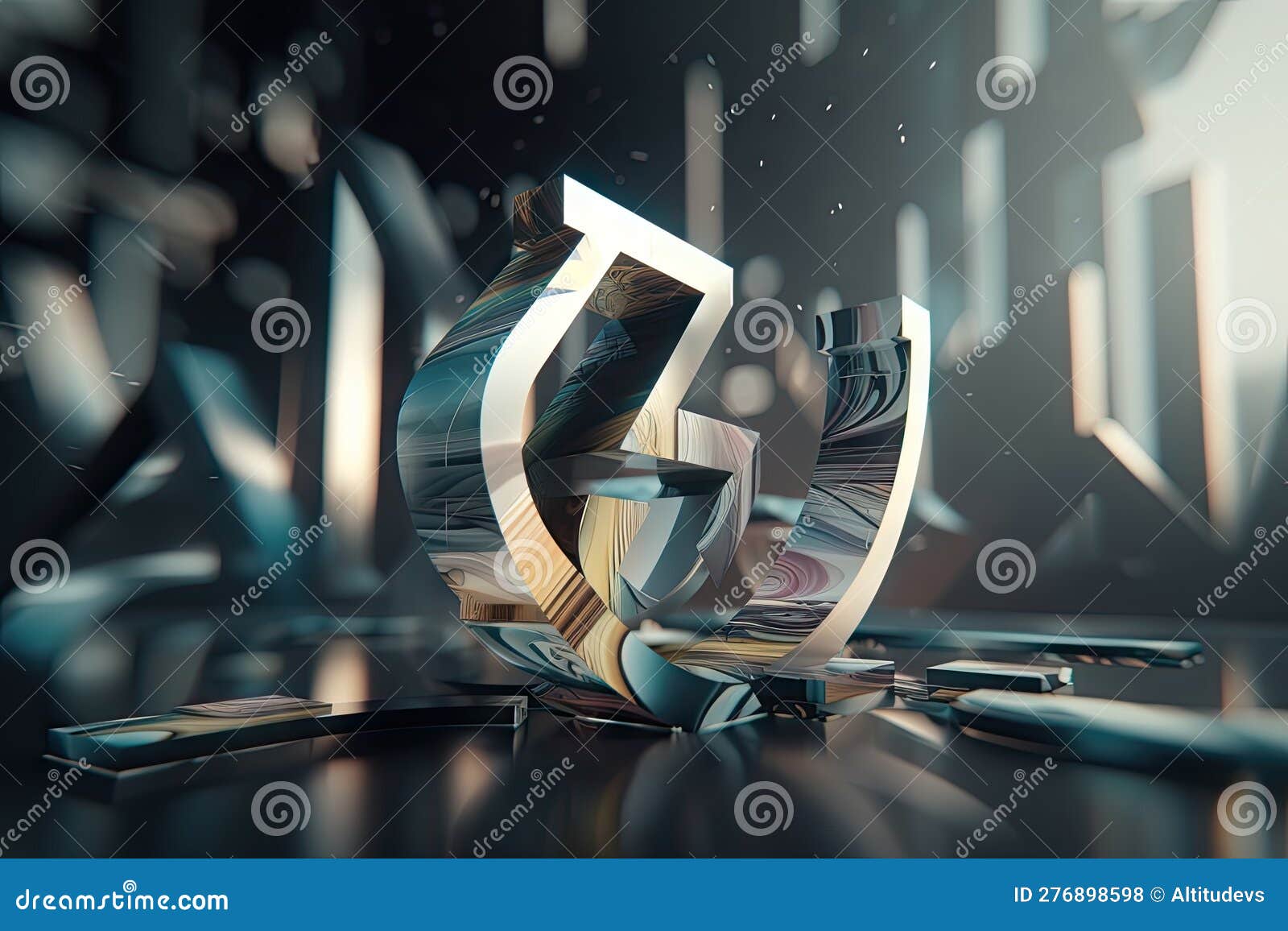 Geometric Typeface and Abstract Letterforms in Motion, with Blurred ...