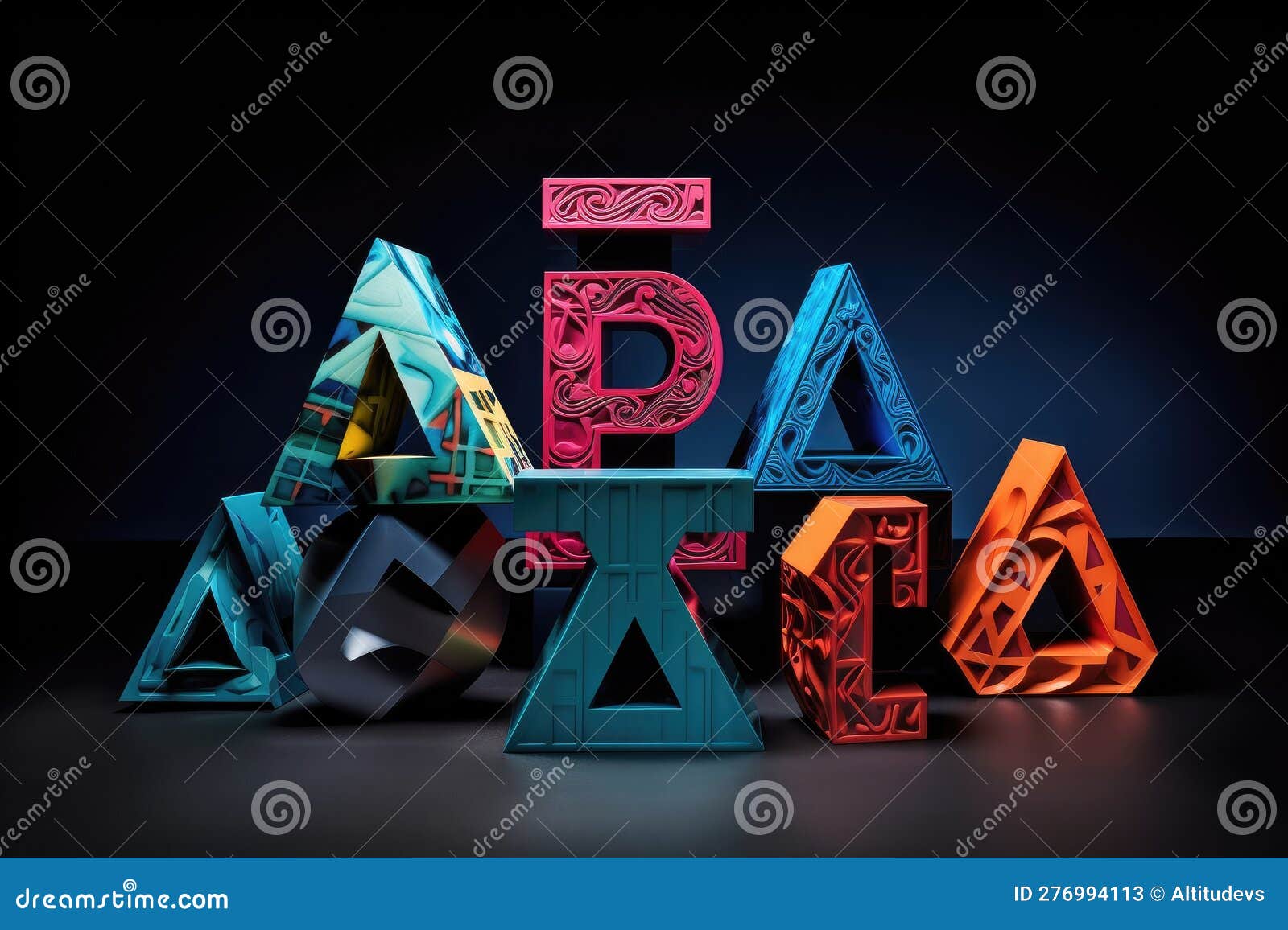 Geometric Typeface, with the Letterforms Rearranged and Upside Down ...