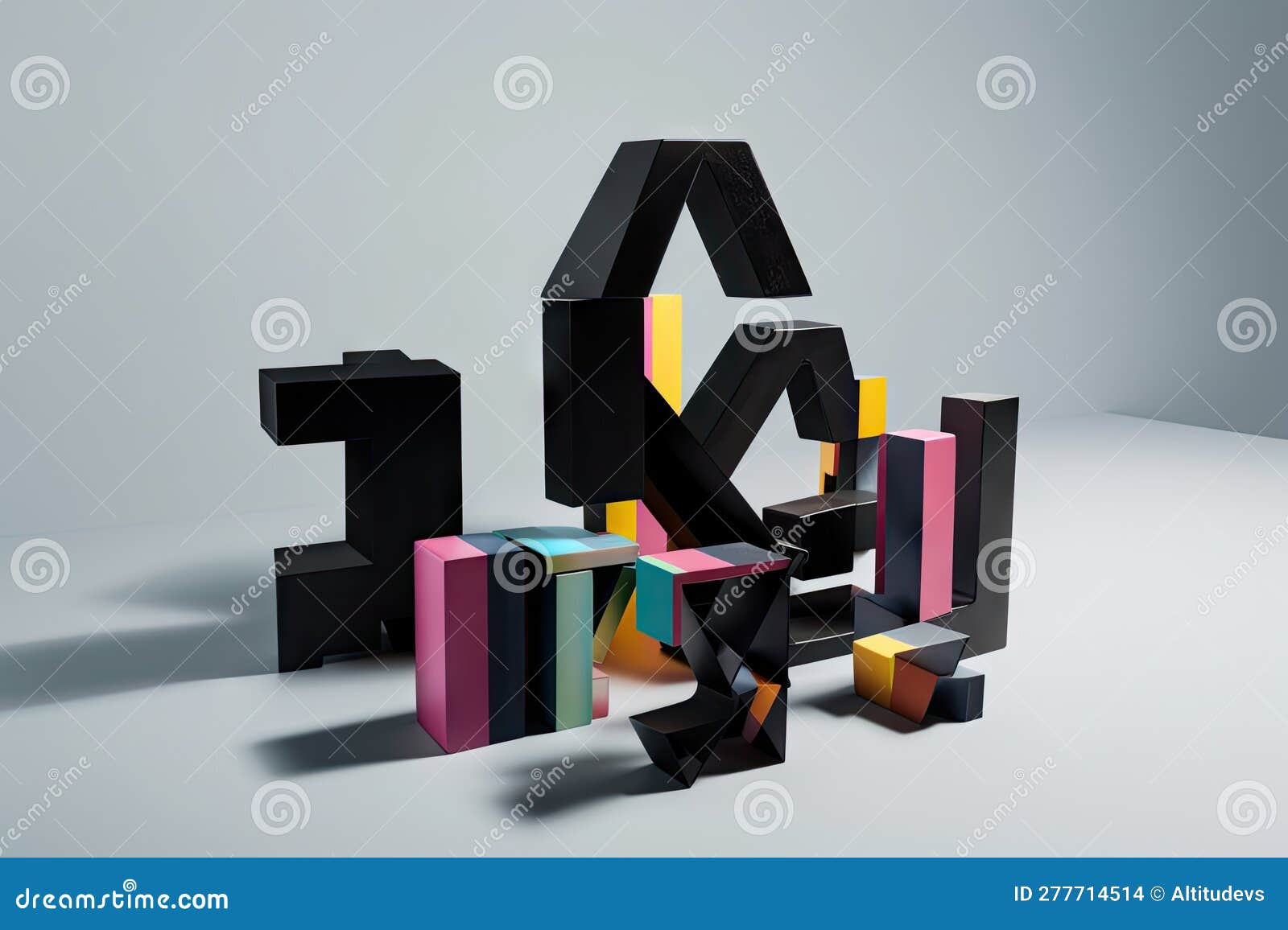 Geometric Typeface, with the Letterforms Rearranged and Upside Down ...