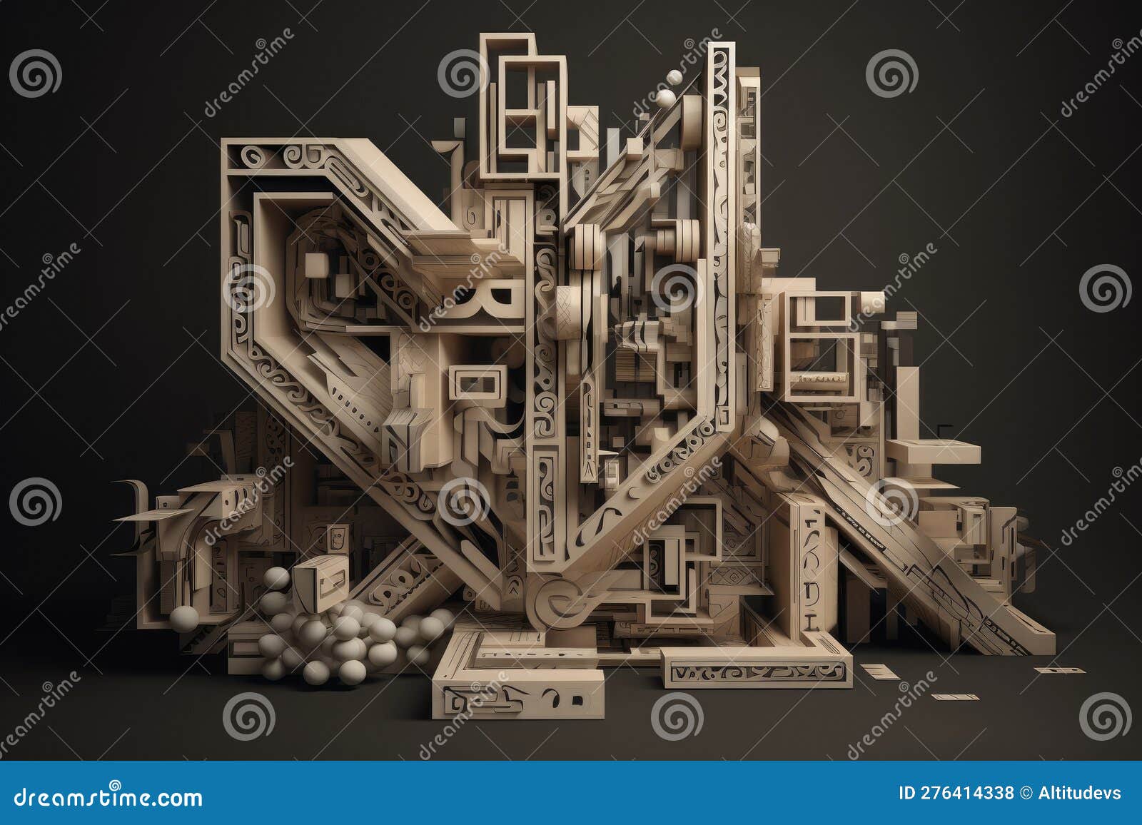 Geometric Typography with Intricate and Interwoven Letters, Forming a ...