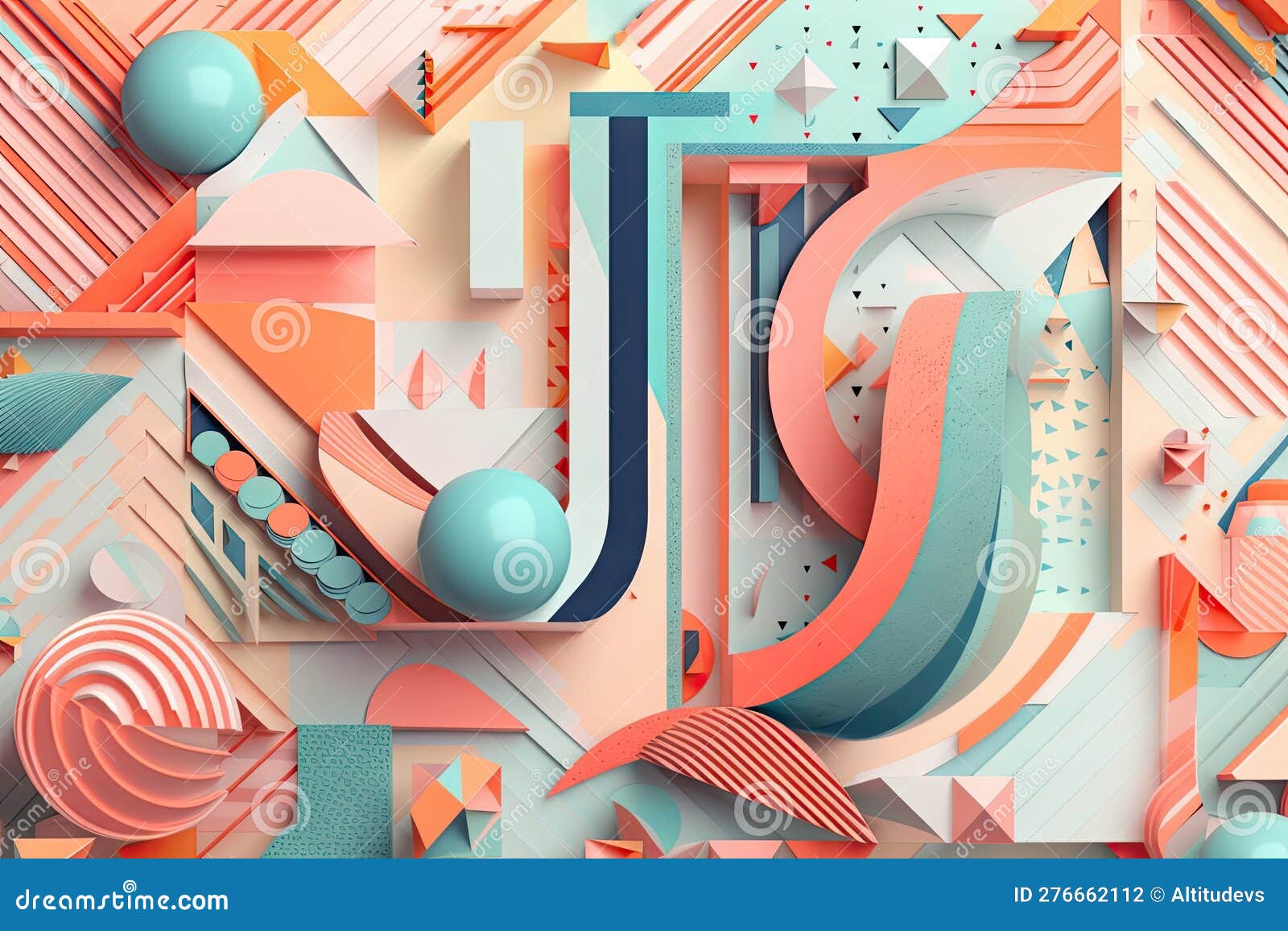 Geometric Typography and Letterforms on Geometric Background Stock ...