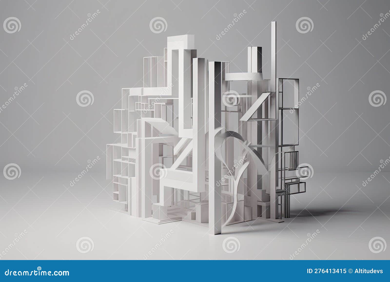 Geometric Typography and Letterforms in Minimalist Setting Stock ...