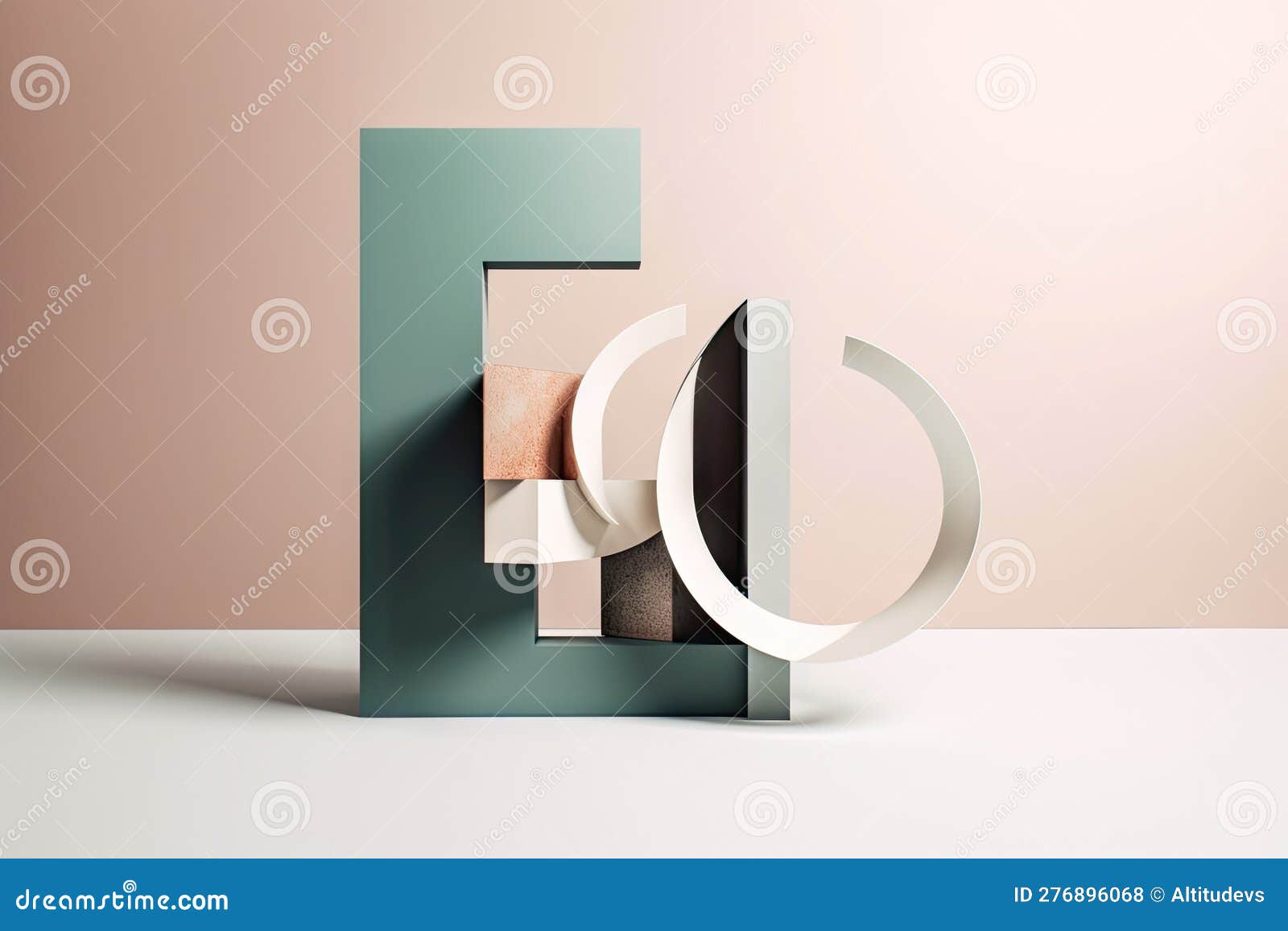Geometric Typography and Letterforms in Minimalist Setting Stock ...