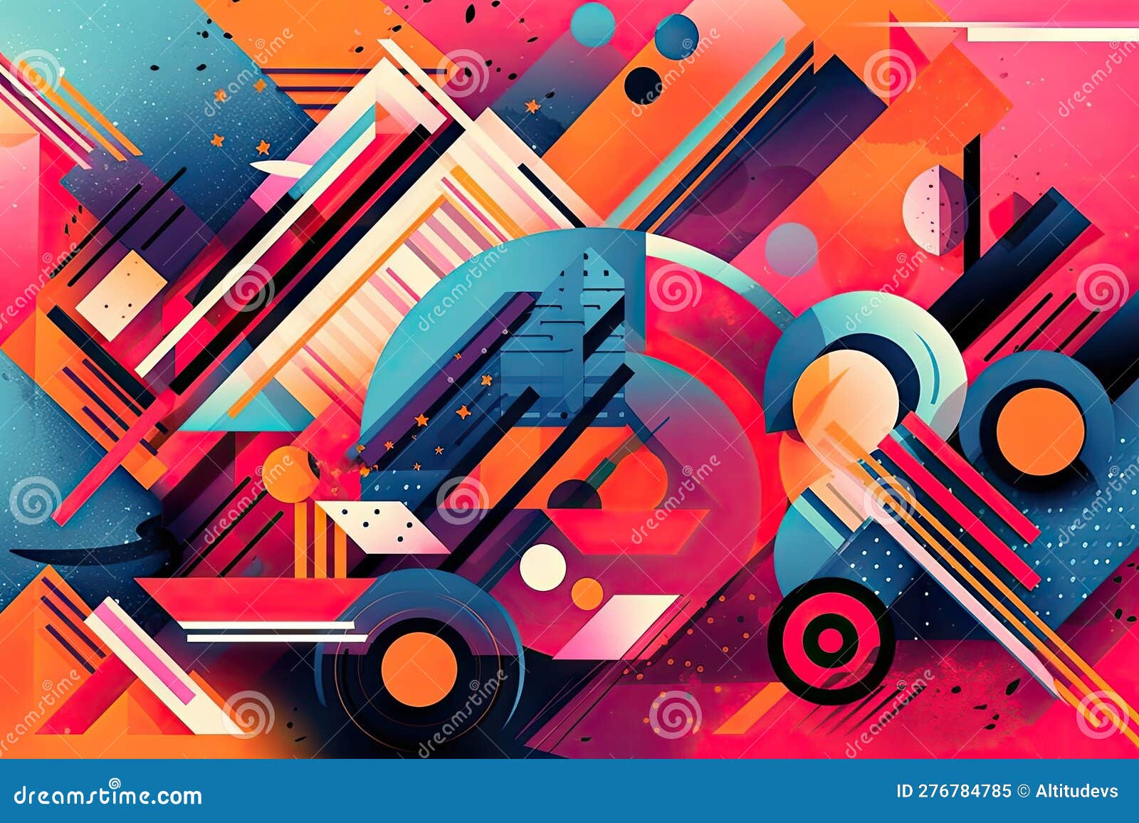 Geometric Typography and Letterforms on Pop Art Background Stock ...