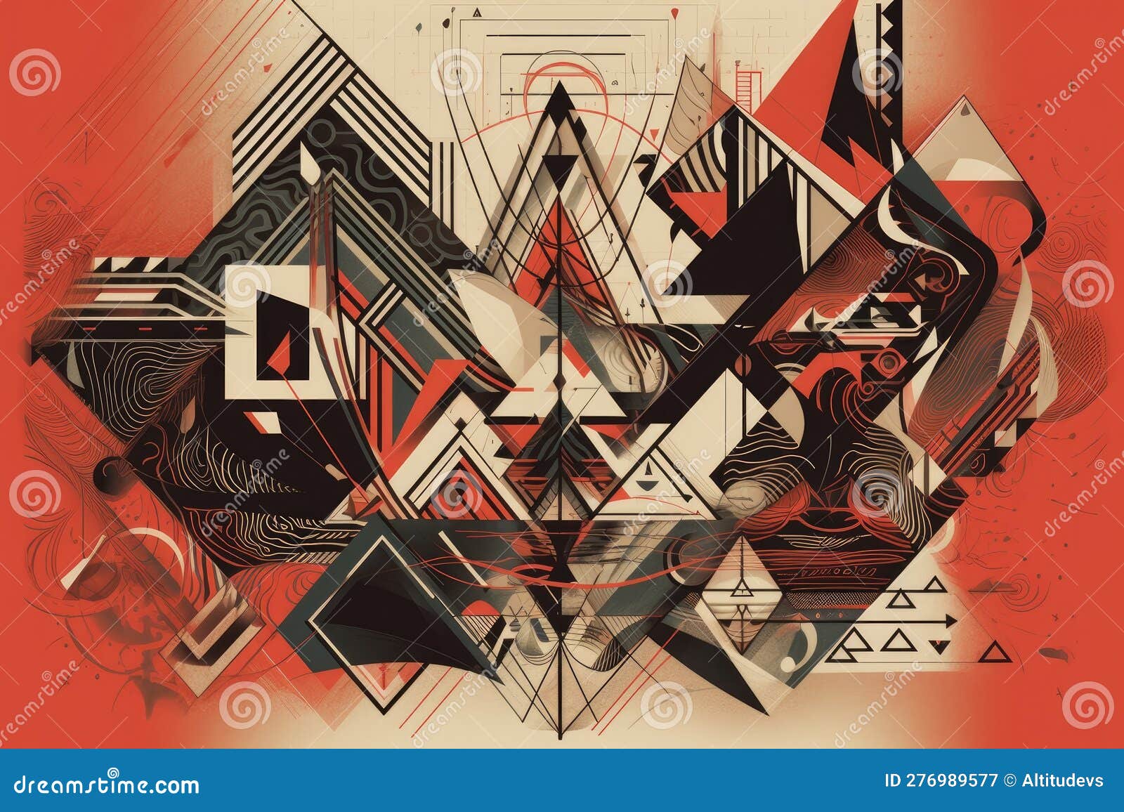 Geometric Typography with a Mix of Different Typefaces and Styles Stock ...