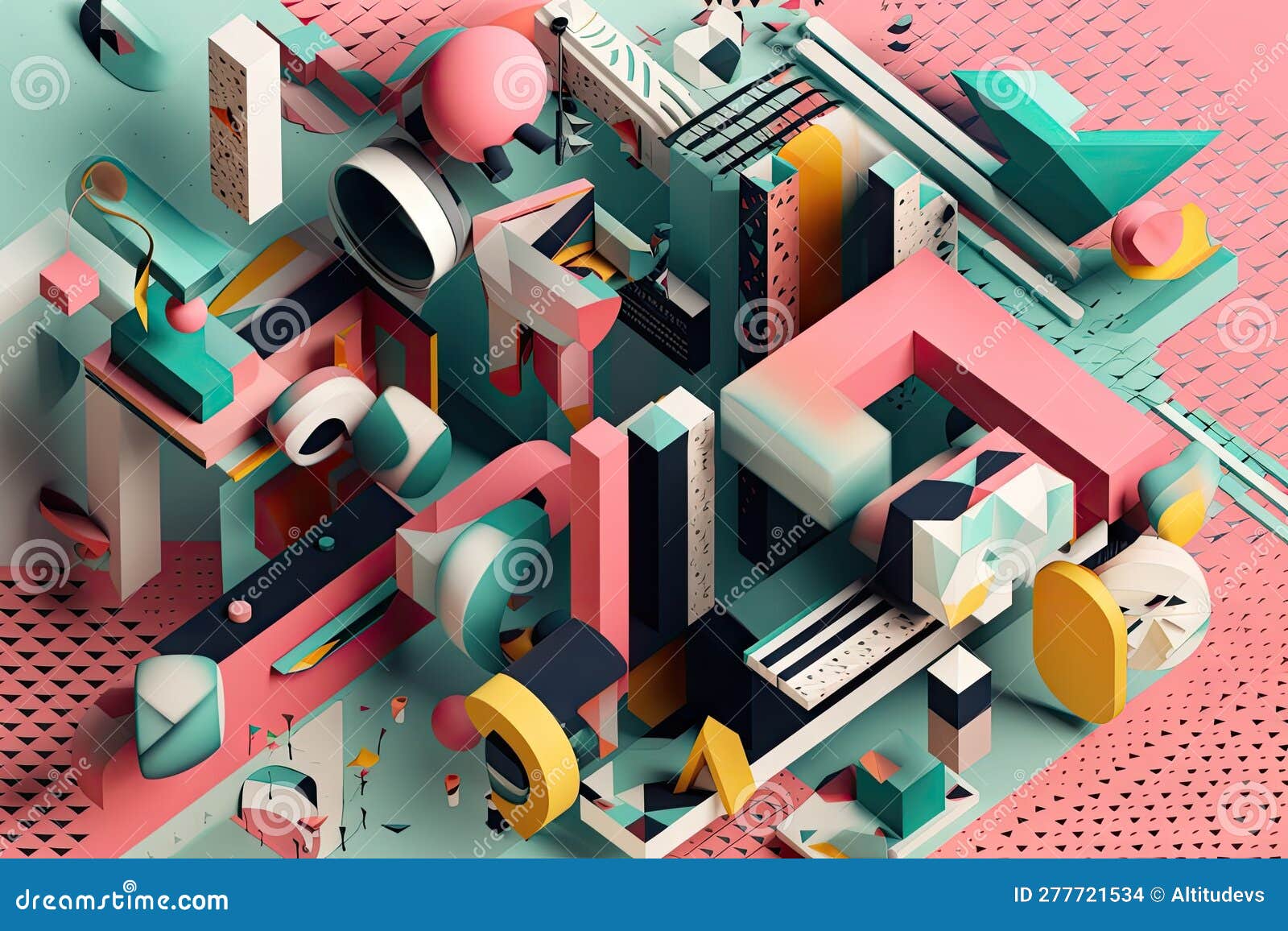 Geometric Typography with a Mix of Different Typefaces and Styles Stock ...