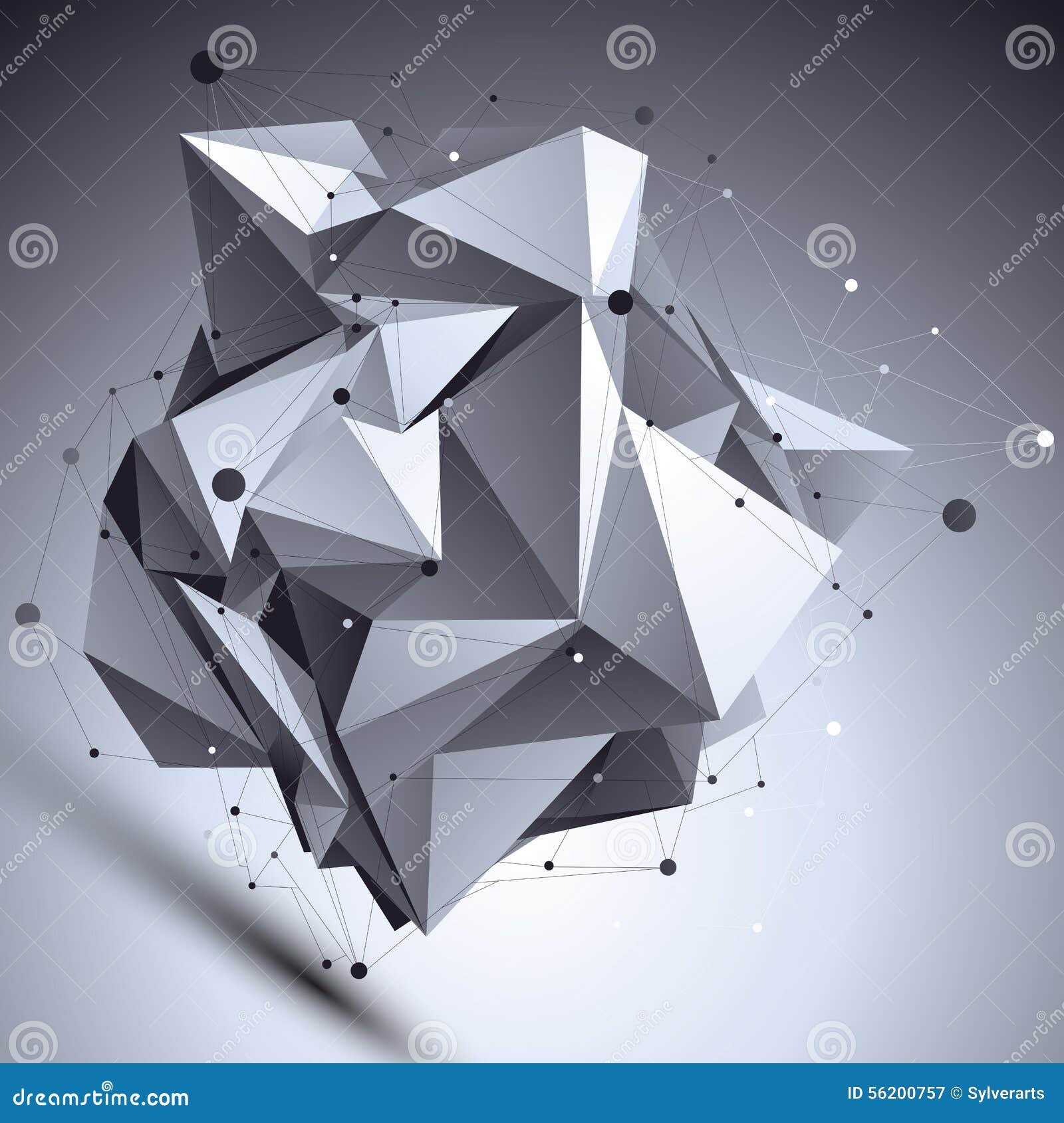 Geometric Vector Abstract 3D Complicated Lattice Backdrop, Asymmetric ...