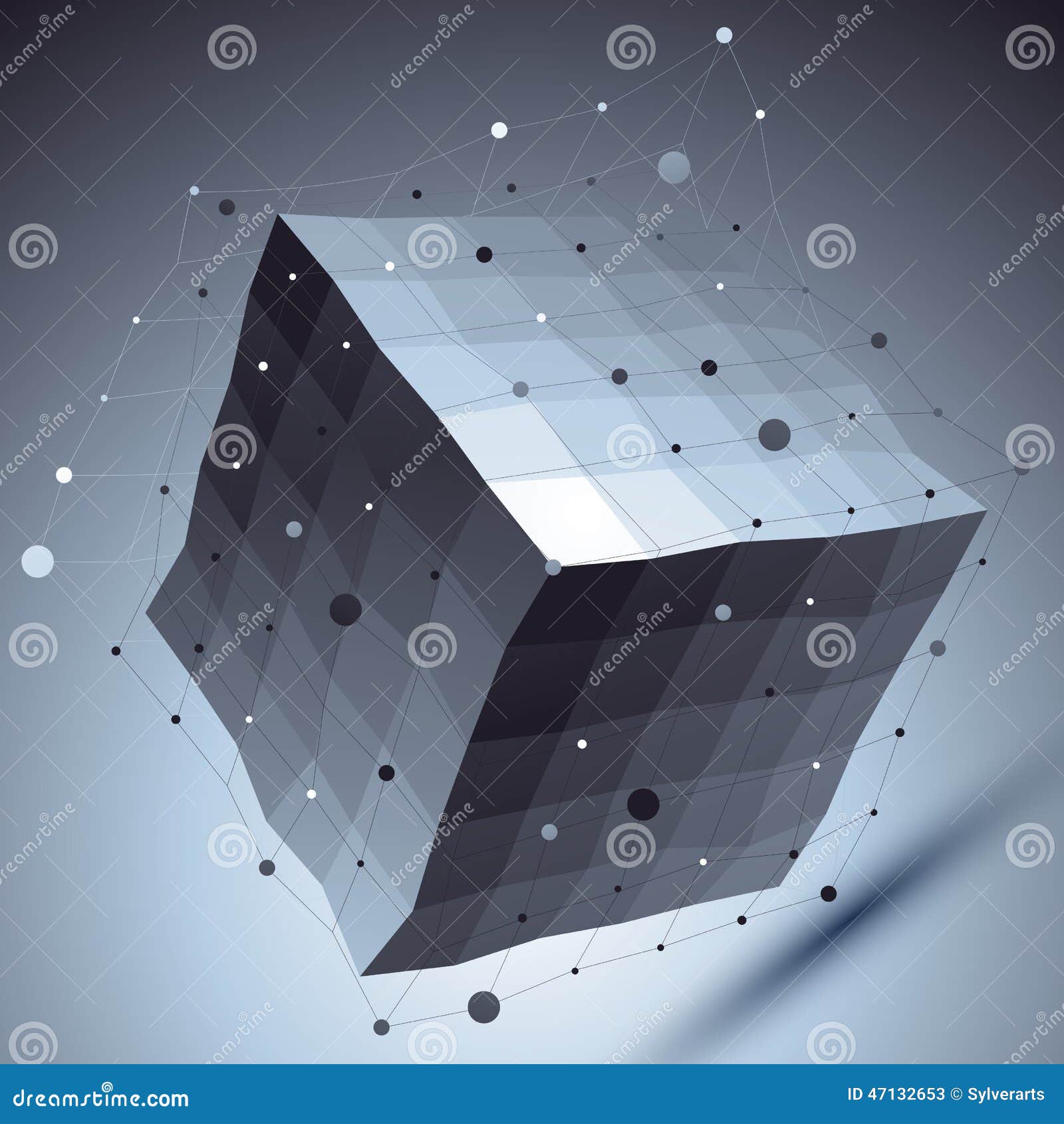 Geometric Vector Abstract 3D Complicated Lattice Backdrop, Contrast ...