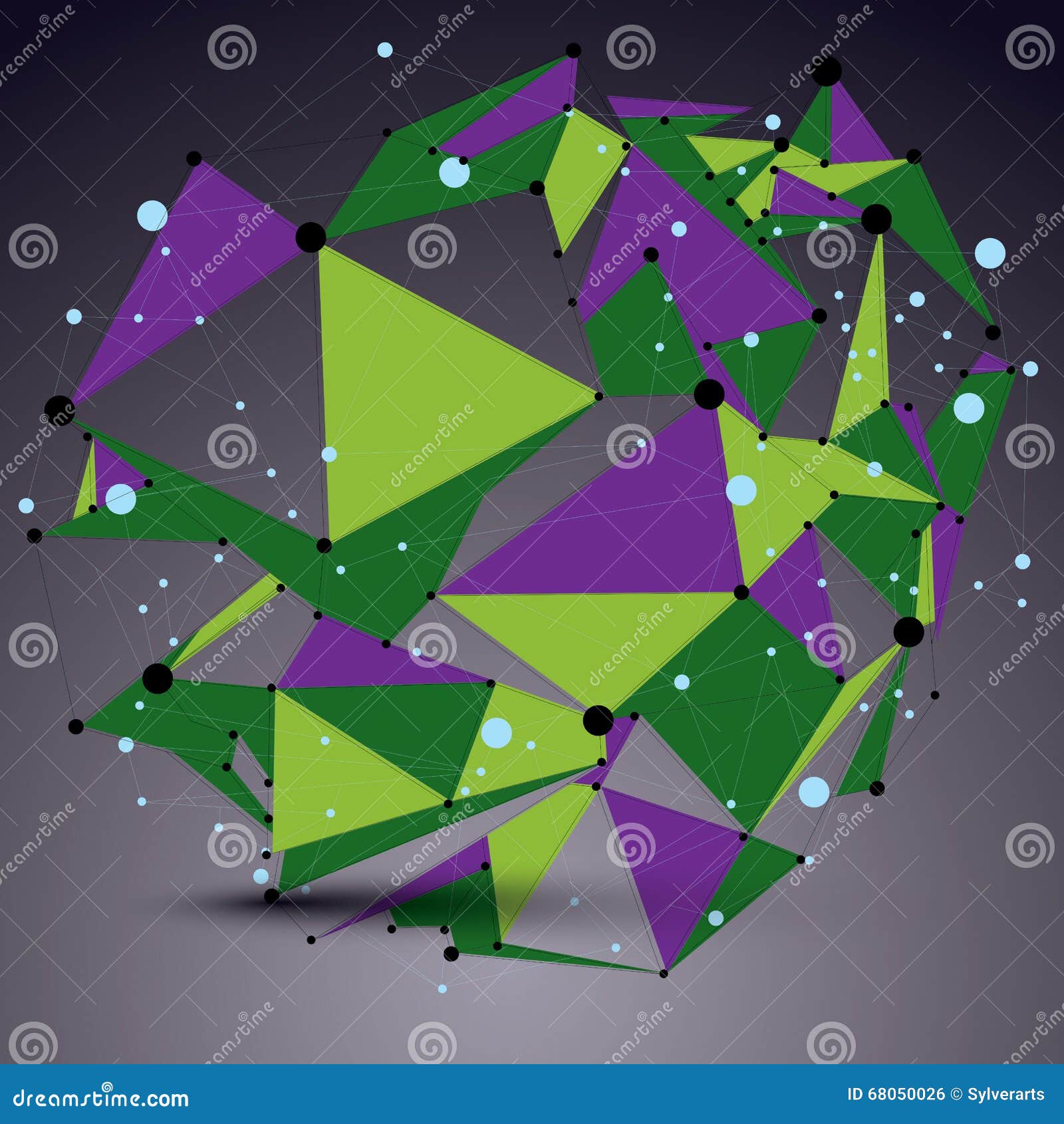 Geometric Vector Abstract 3D Complicated Lattice Object, Multicolored ...