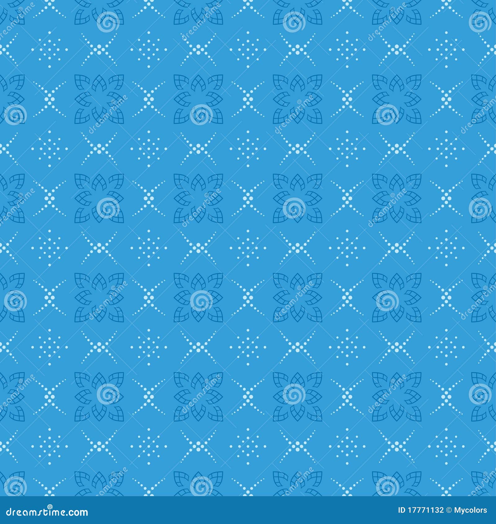 Geometric Vector Blue Seamless Pattern Stock Vector - Illustration of ...
